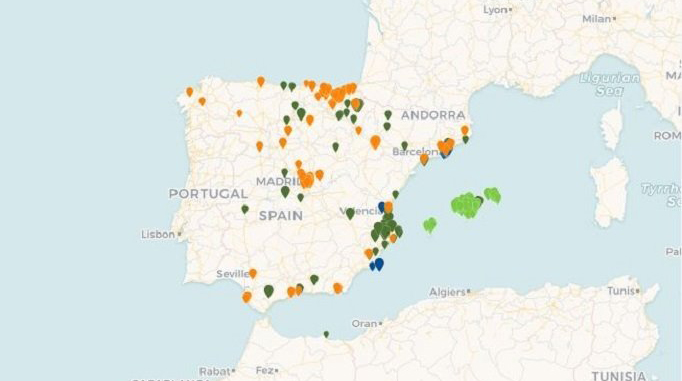 Red Eléctrica crea un mapa con 562 puntos de recarga de eléctricos
